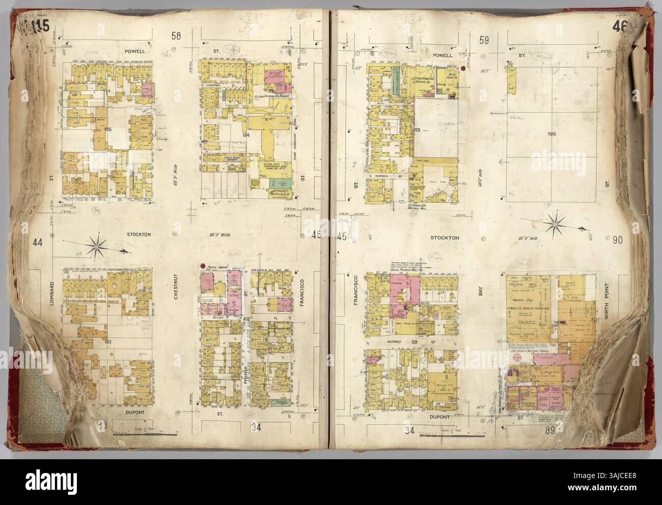 The San Francisco Sanborn Insurance Map Atlas, 1905 edition, features ...
