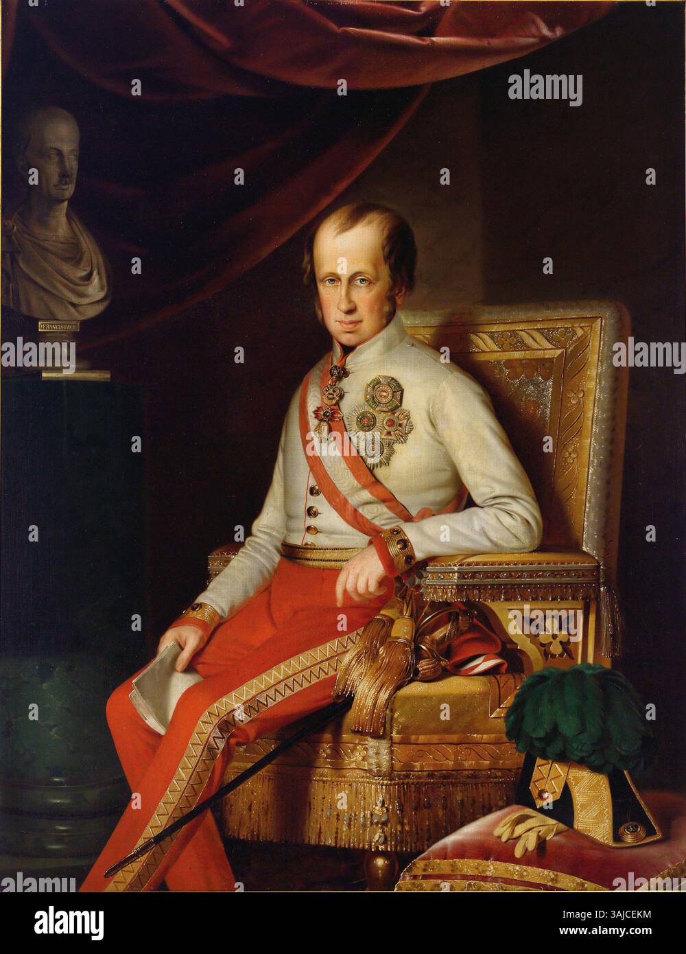 A portrait of Emperor Ferdinand I of Austria (1840), depicted in ...