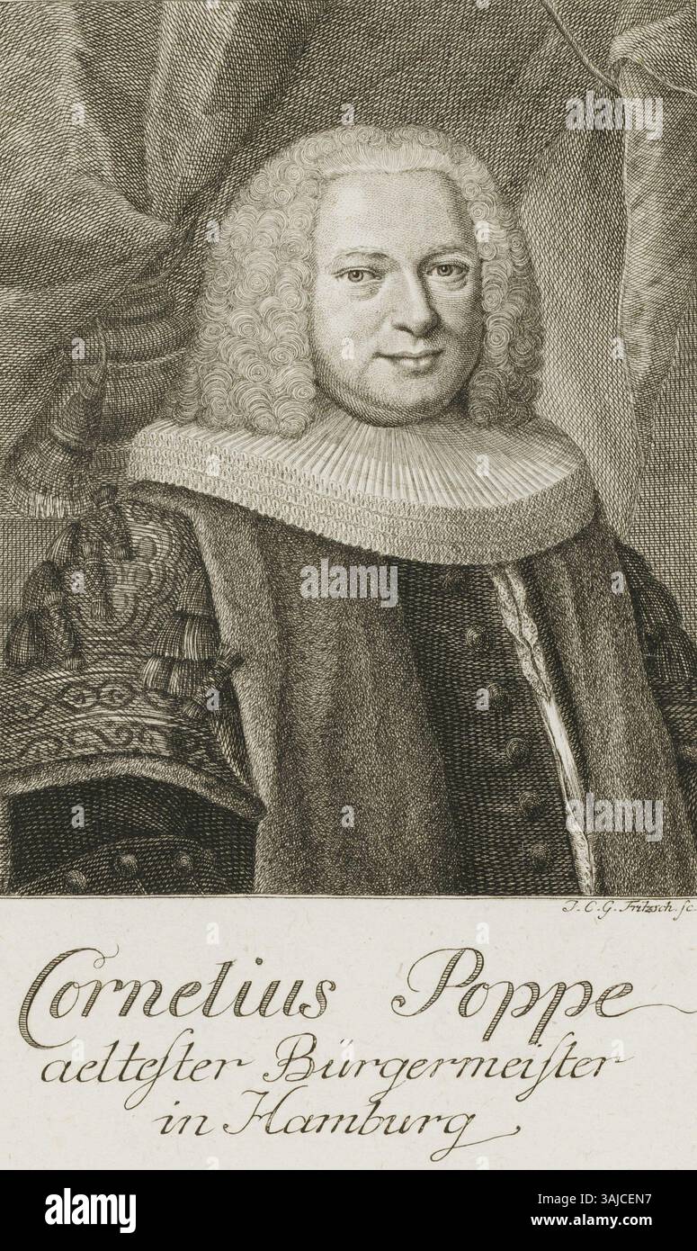 This copper engraving portrays Cornelius Poppe, created by Johann ...