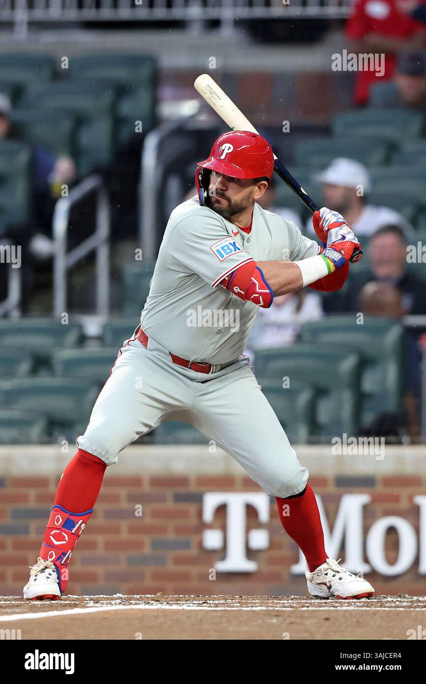 ATLANTA, GA - APRIL 10: Kyle Schwarber #12 of the Philadelphia Phillies ...