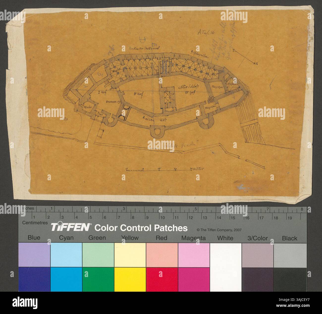 This image shows the floor plan of Schloss Chillon, captured by Johann ...