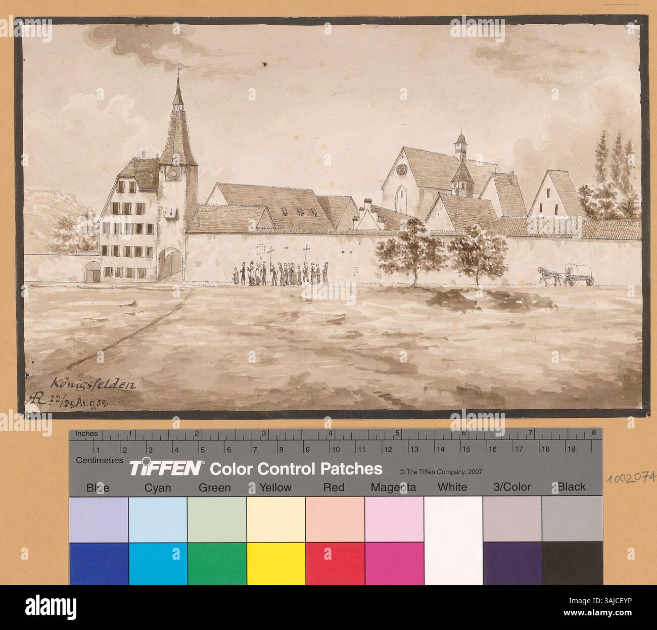 This 1859 drawing by Johann Rudolf Rahn shows an exterior view of ...