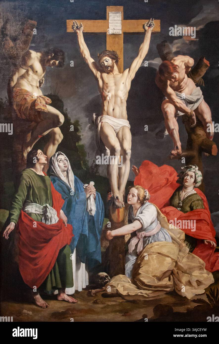 Abraham Janssens's 'Le Calvaire' depicts the crucifixion of Christ, a powerful biblical scene ...