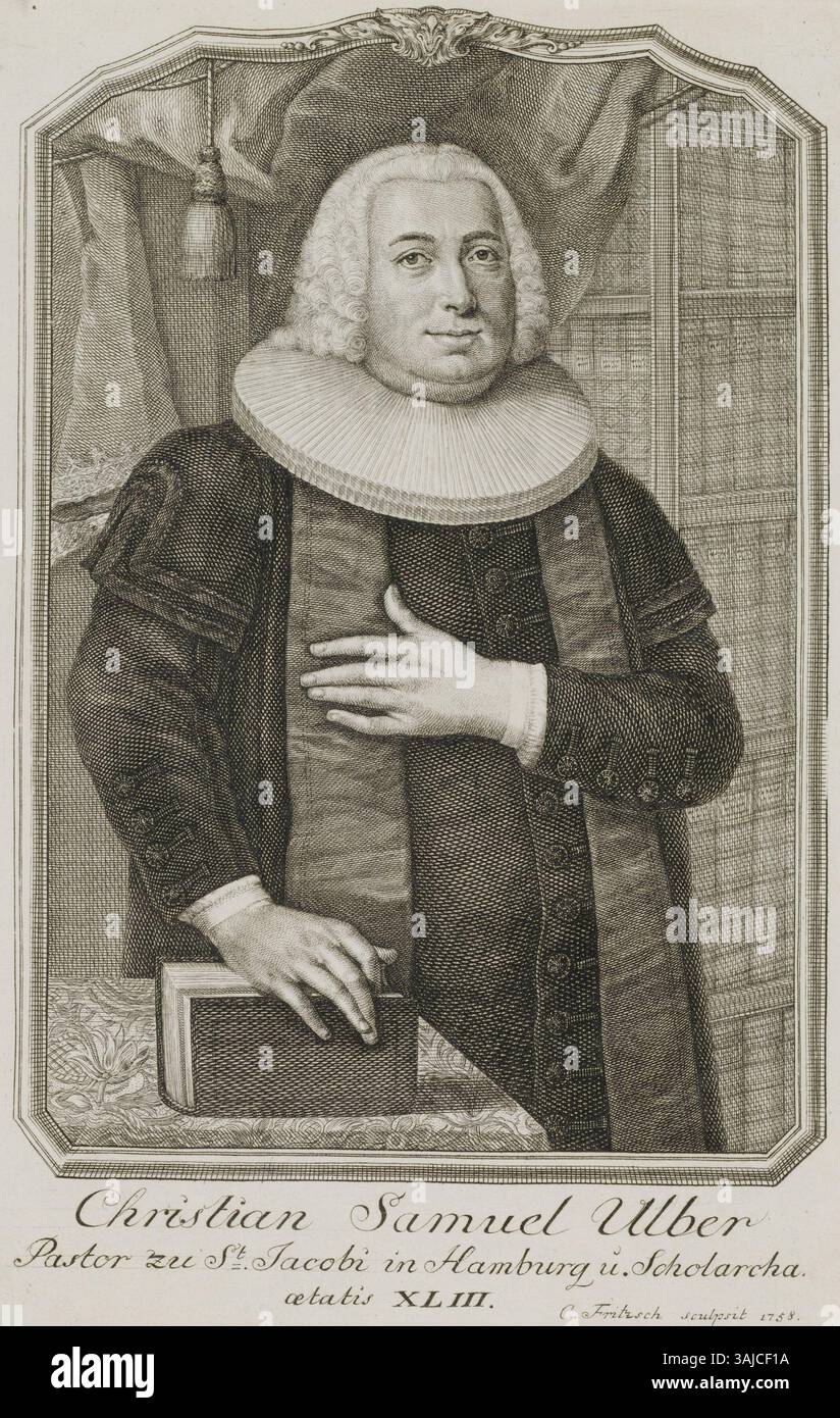 This copper engraving of Christian Samuel Ulber from 1758 by Christian ...
