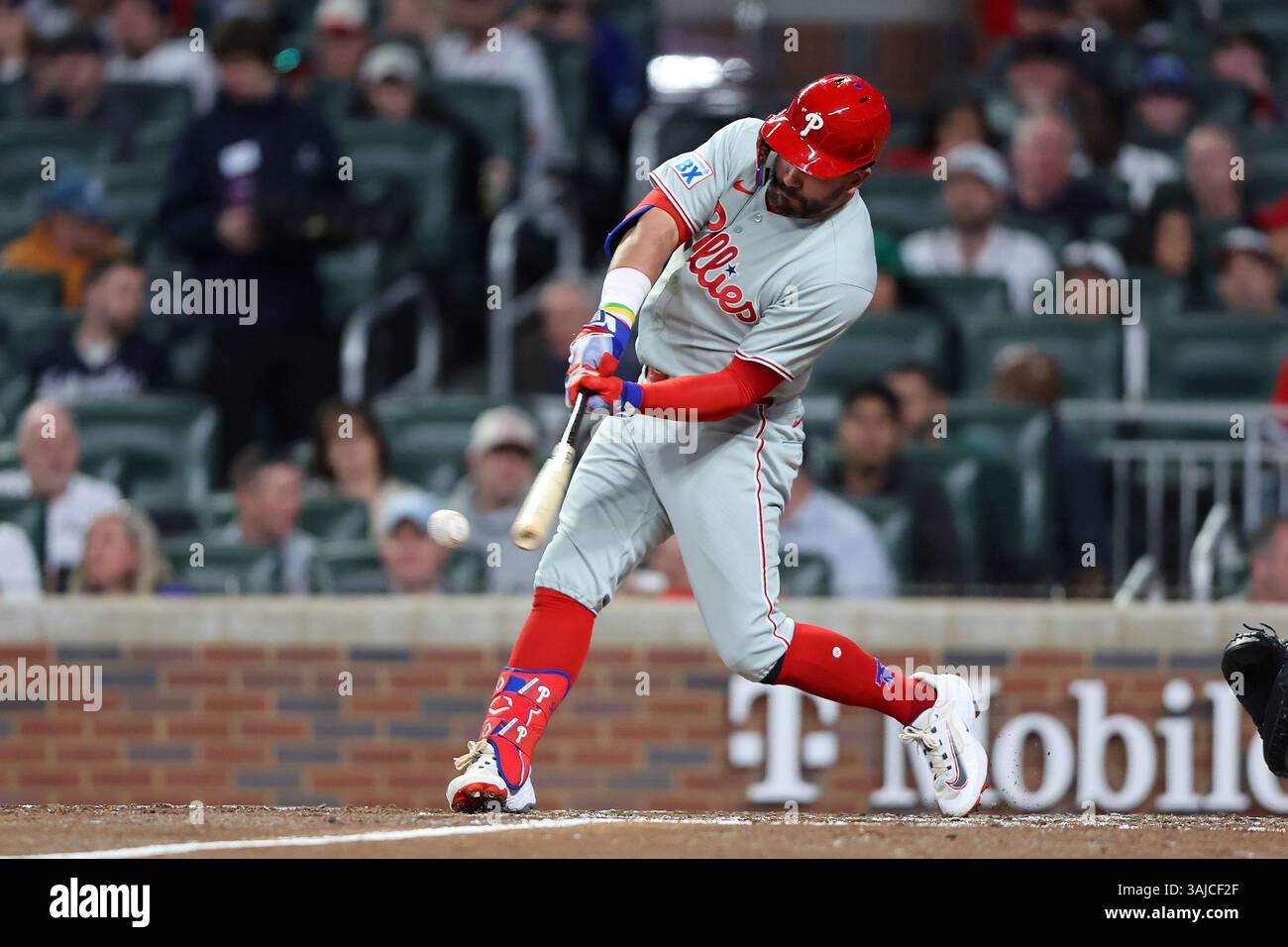 ATLANTA, GA - APRIL 10: Kyle Schwarber #12 of the Philadelphia Phillies ...