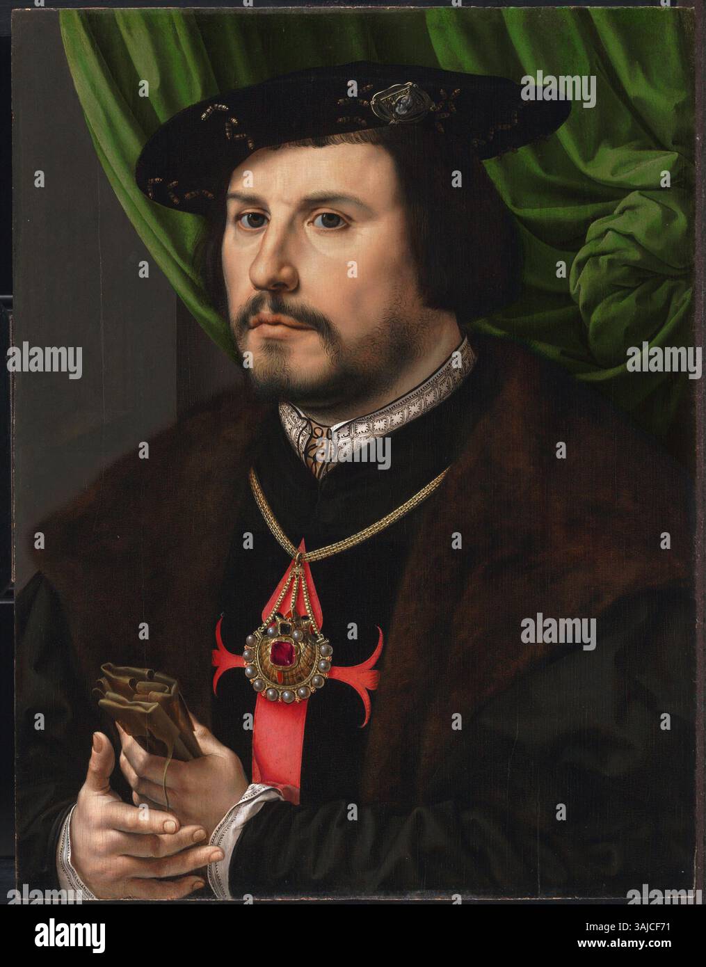 This portrait by Jan Gossaert, created between 1530 and 1532, depicts ...