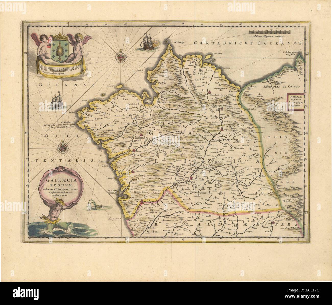 This 1636 map, 'Gallaecia Regnum,' created by Henricus Hondius ...
