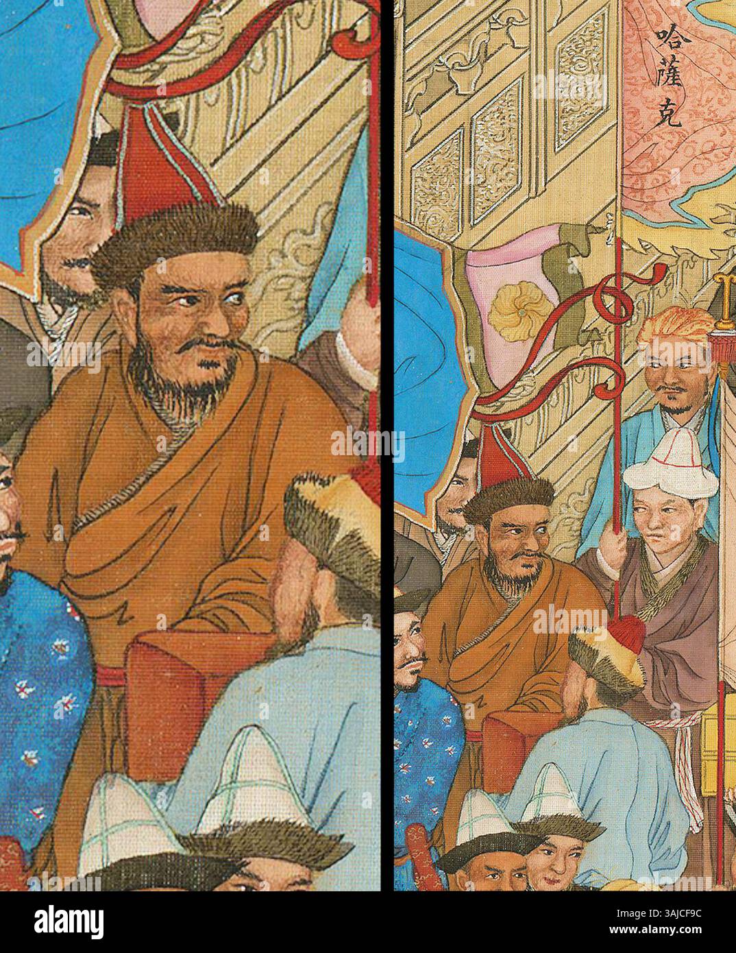 Painting of Khazak delegates in Peking in 1761, part of the diplomatic ...