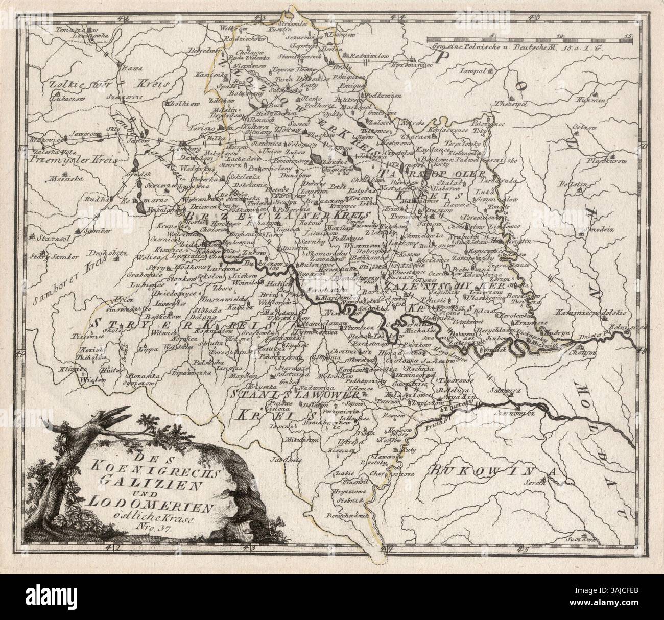 Map from F.J.J. Reilly’s Schauplatz der fünf Teile der Welt, showing ...