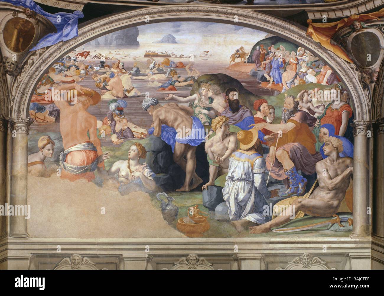 Agnolo Bronzino’s fresco, 'The Crossing of the Red Sea,' painted ...