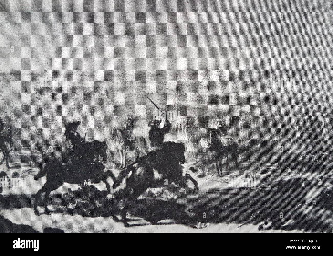 Drawing by Eric Dahlberg depicting King Charles XI at the Battle of ...