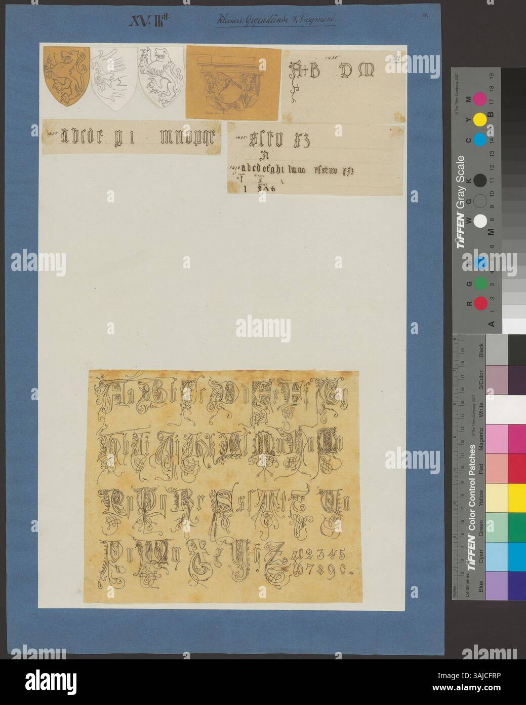 Displays various smaller objects and fragments from the 15th century ...