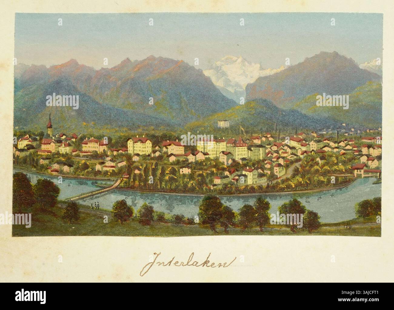This hand-coloured etching by Johann Heinrich Müller portrays ...