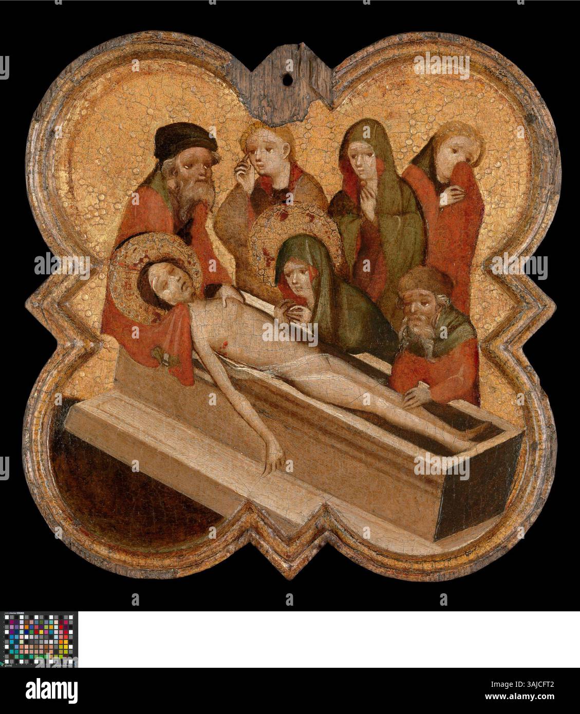 The anonymous 1400 painting 'The Entombment,' displayed at the Museum ...