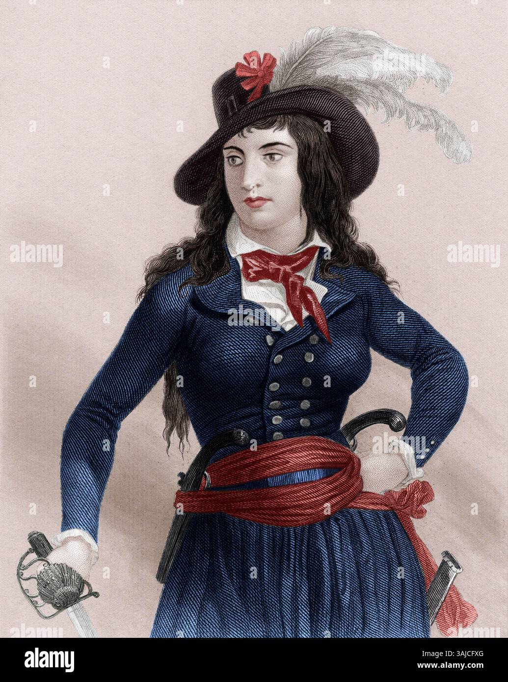 This colored engraving by Auguste Raffet, created in 1847, portrays ...