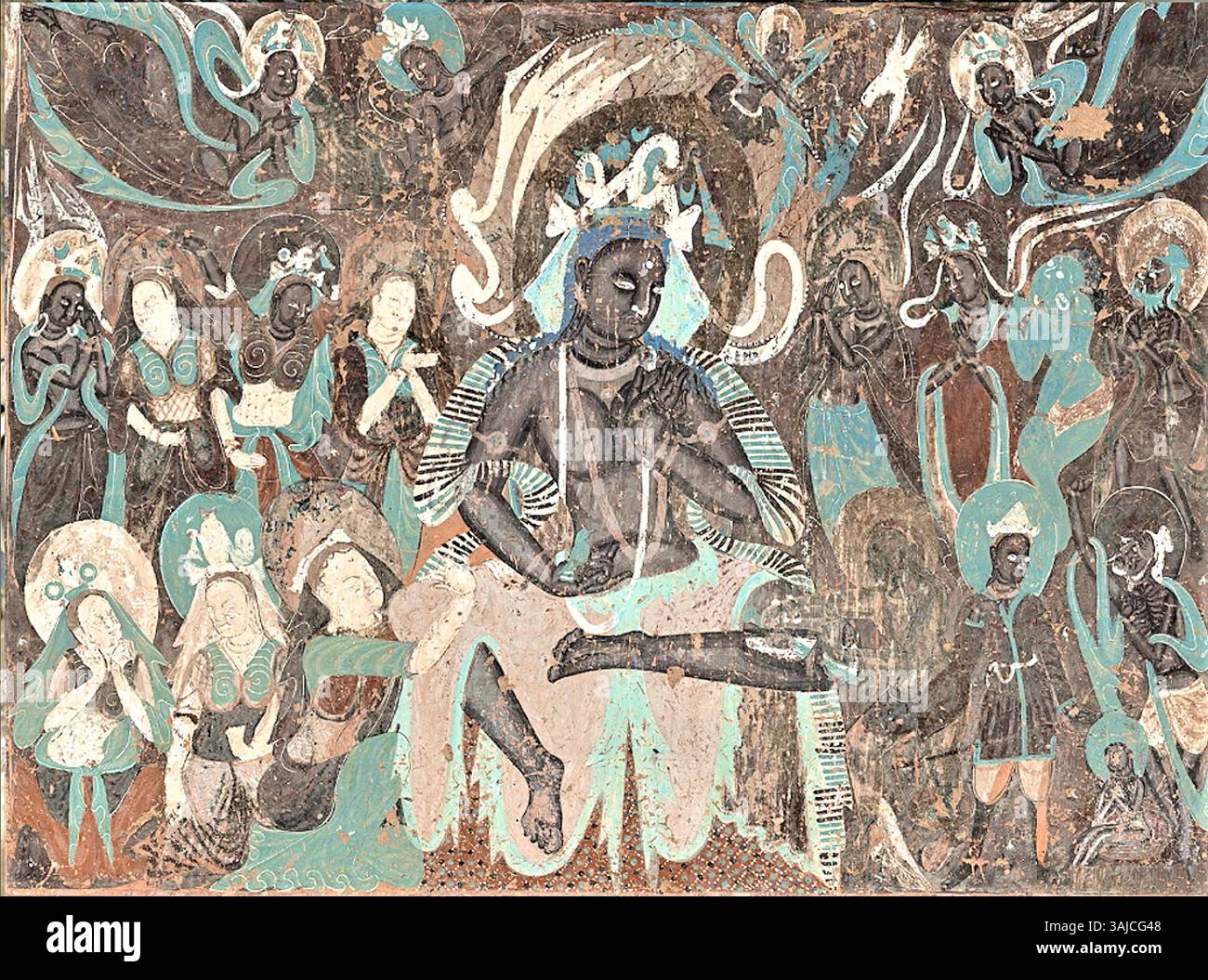 The Shibi Jataka fresco, located in Mogao Cave 254, dates back to the ...