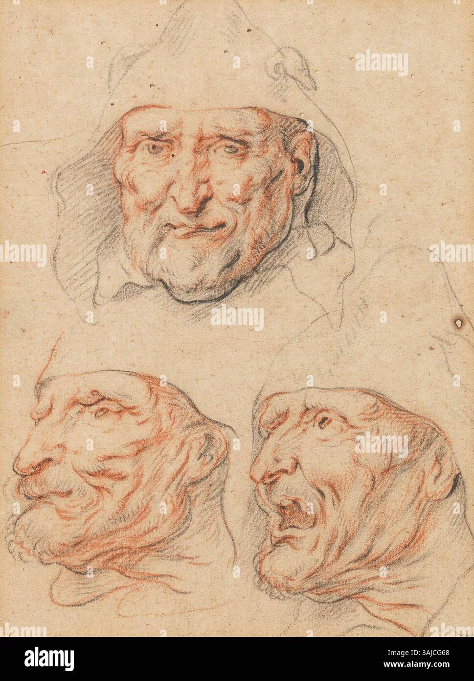 Attributed to Jacob Jordaens, this 1640-1650 series of three portrait ...