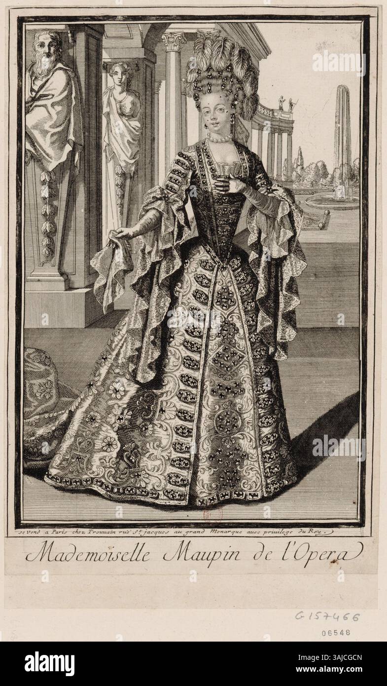 This anonymous 1700 print represents Julie d'Aubigny, the famous French ...