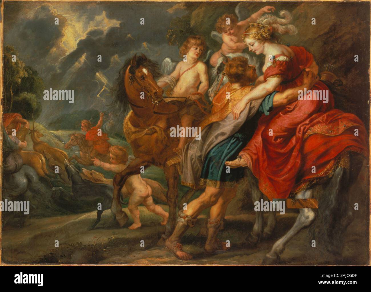 Jan van den Hoecke's 'Dido and Aeneas,' painted between 1630 and 1635, portrays the tragic ...