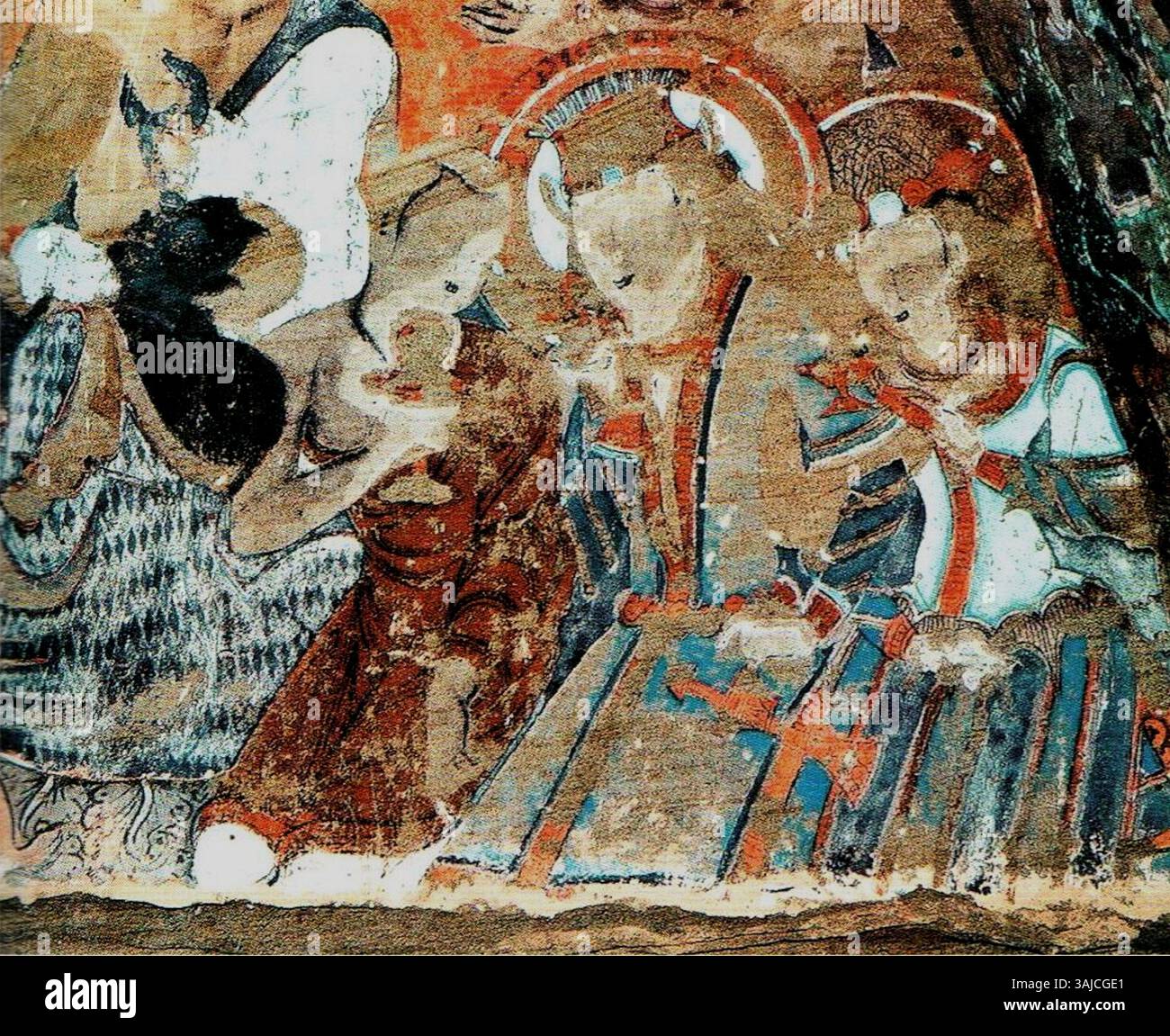 This artwork from Kizil Cave 69 depicts the King and Queen of Kucha in ...
