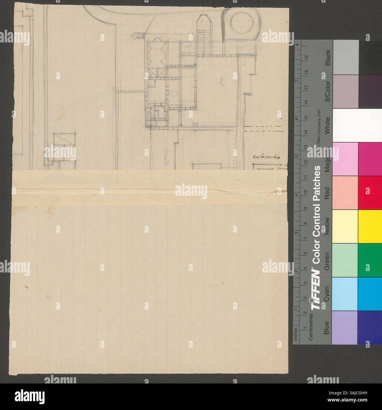This drawing by Johann Rudolf Rahn shows an excerpt from a floor plan ...