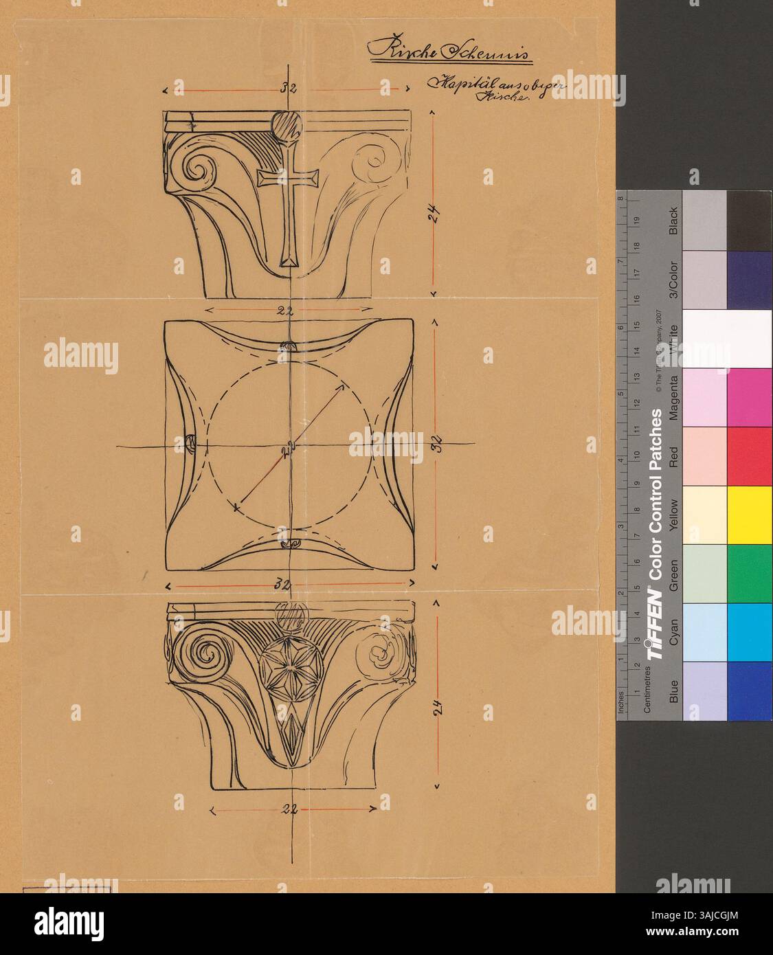 Johann Rudolf Rahn's work depicts two Carolingian limestone capitals ...
