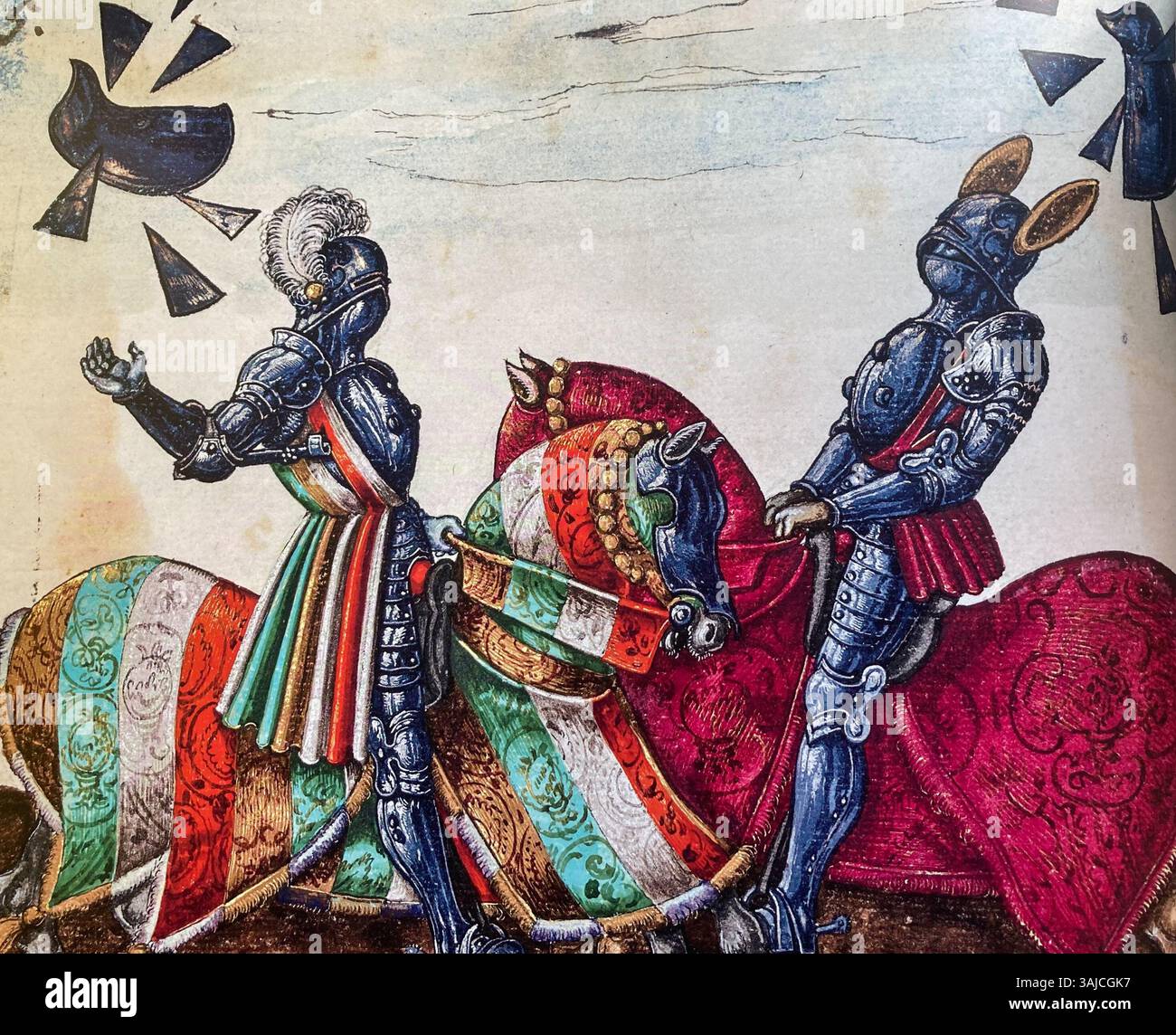 Part of the Freydal Tournament Book, this miniature painting showcases ...