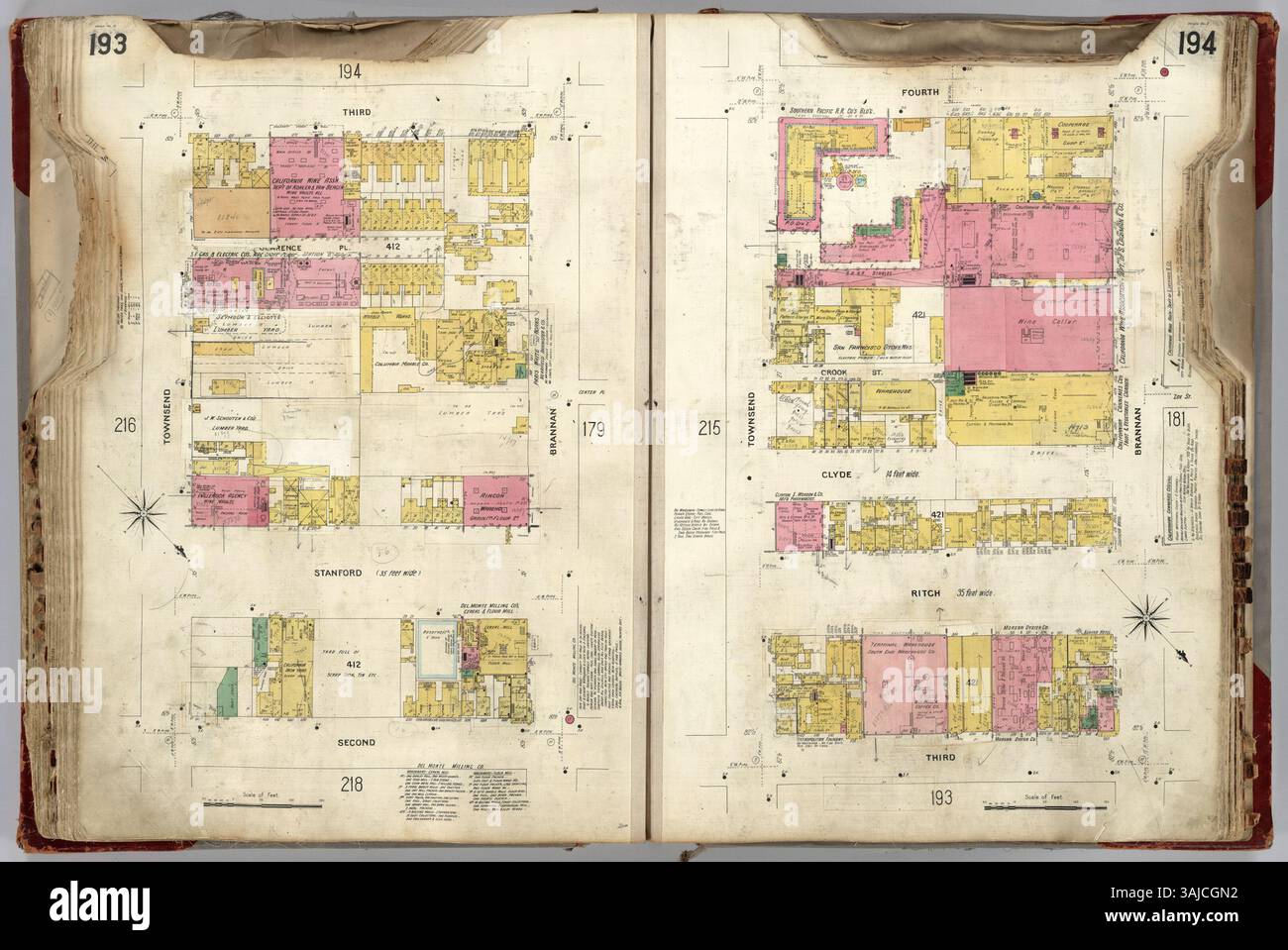 This 1905 San Francisco Sanborn Insurance Map Atlas features full-color ...