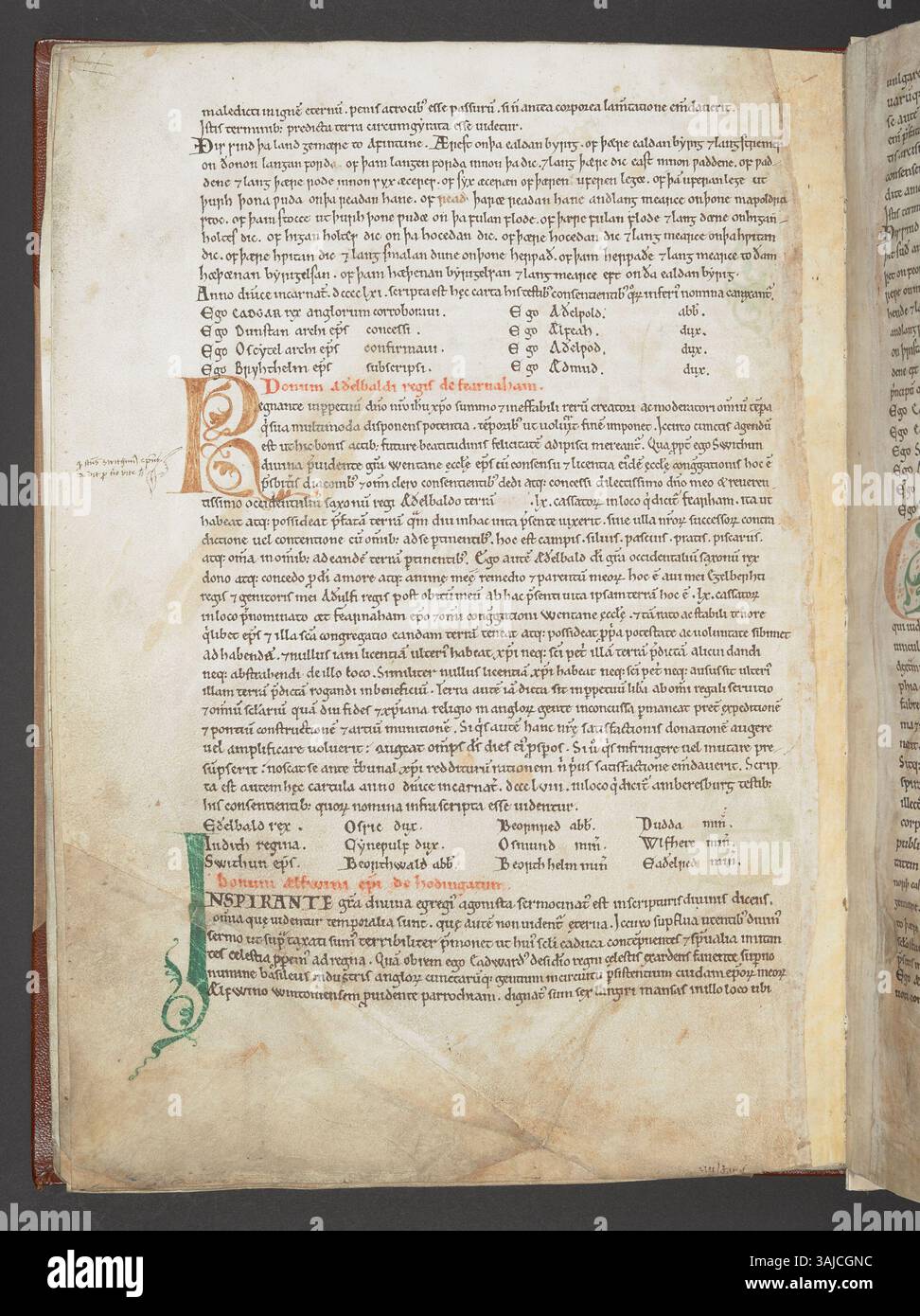 This page from the Codex Wintoniensis (The St Swithun Cartulary), dated ...