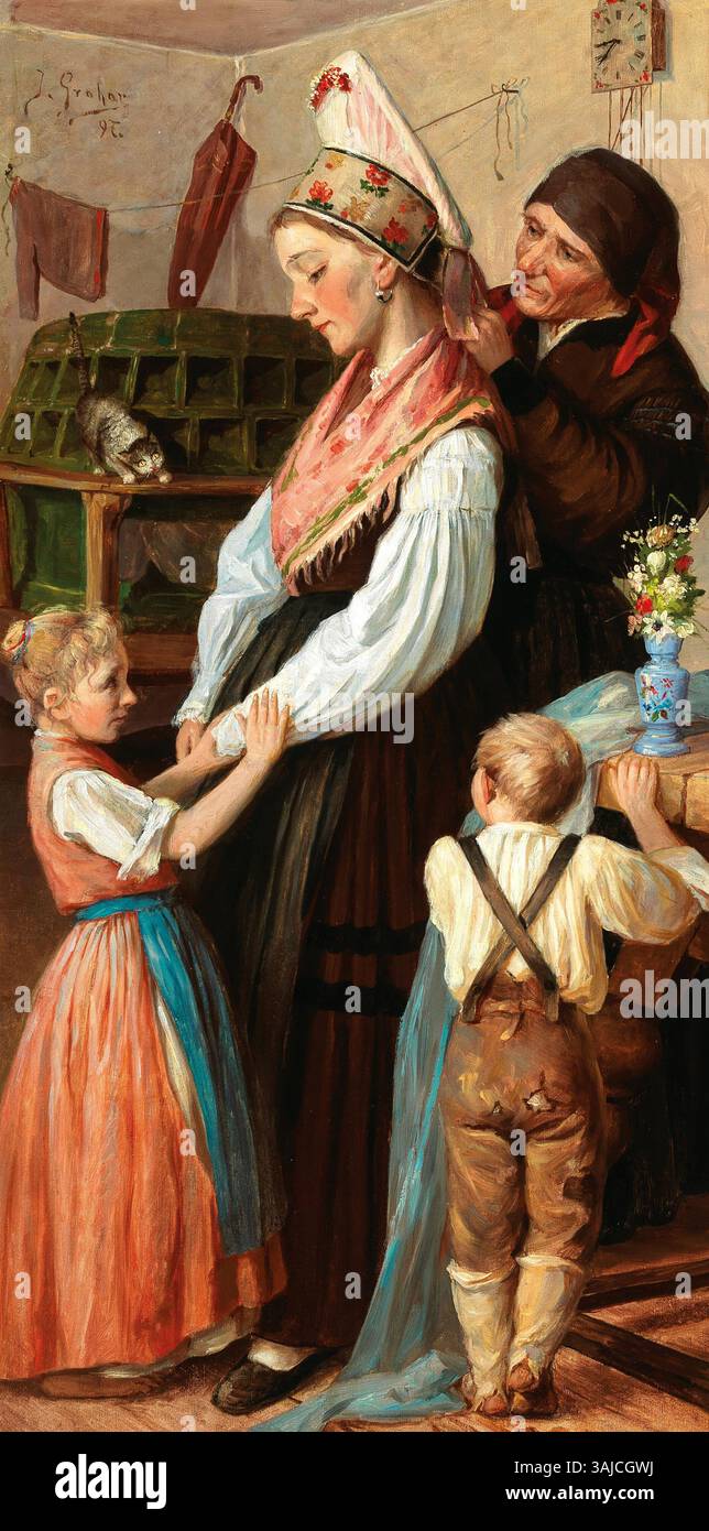 Ivan Grohar's 1897 painting 'Pred poroko' (Before the Wedding) depicts ...