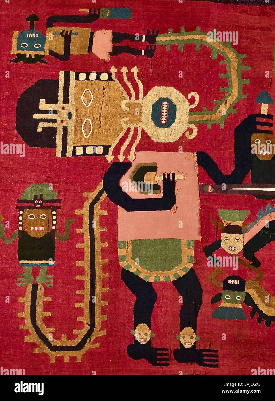 This Nazca poncho, dating from 100–200 CE, is a textile from the ...