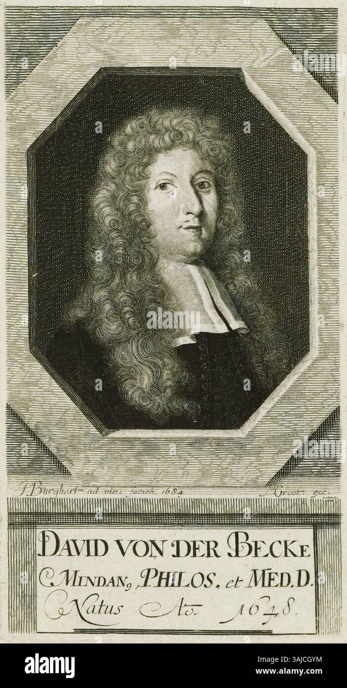 This 1684 copper engraving of David von der Becke, created by P. Groot ...