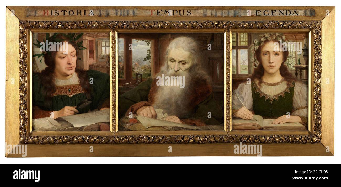 In this 1897 painting 'Historia Tempus Legenda', Edmond Van Hove ...