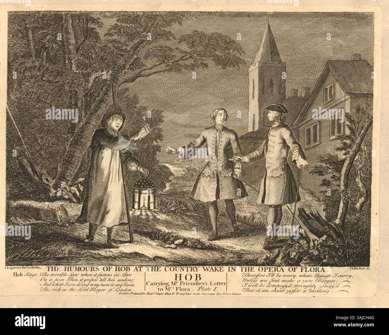 The print, created circa 1745 by Claude Du Bosc after John Laguerre ...