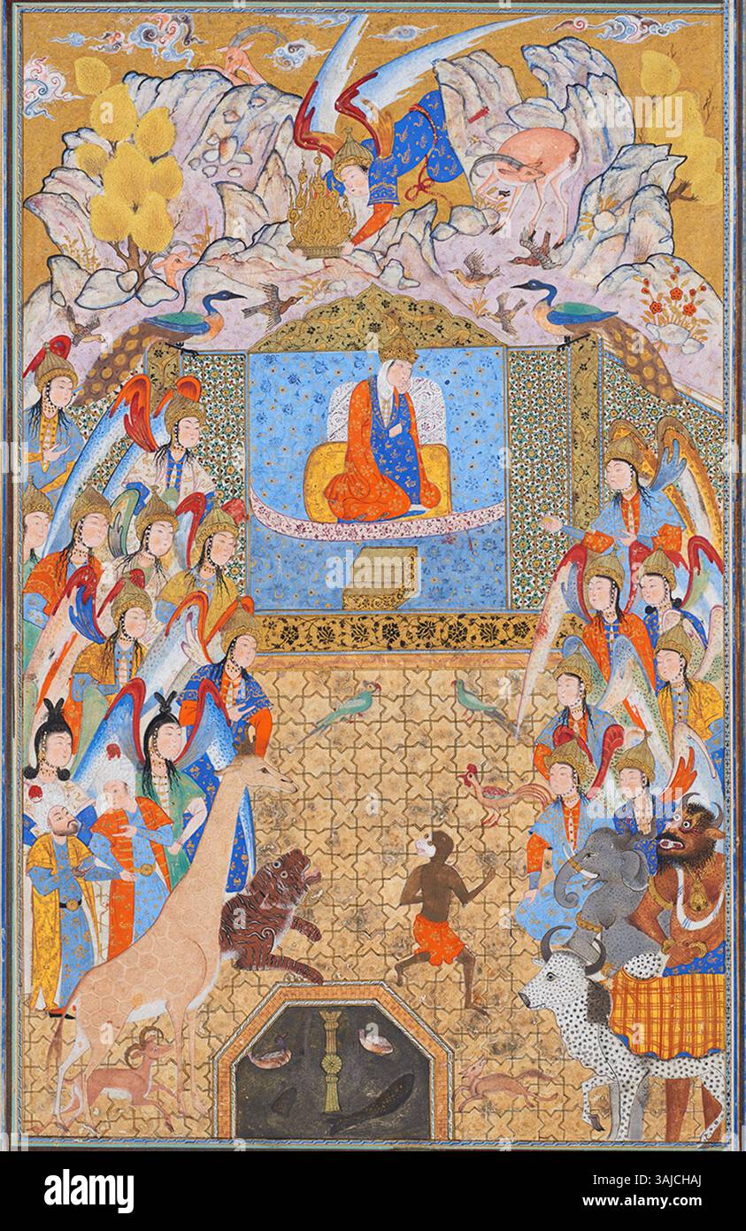 This 1540-1550 painting shows King Solomon and Queen Bilqis (the Queen ...