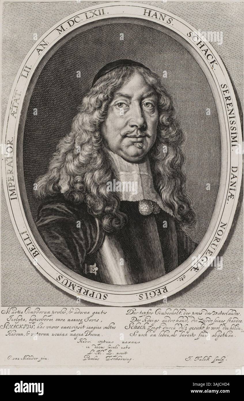 This copper engraving of Hans Schack, created by Jeremias Falck and G ...