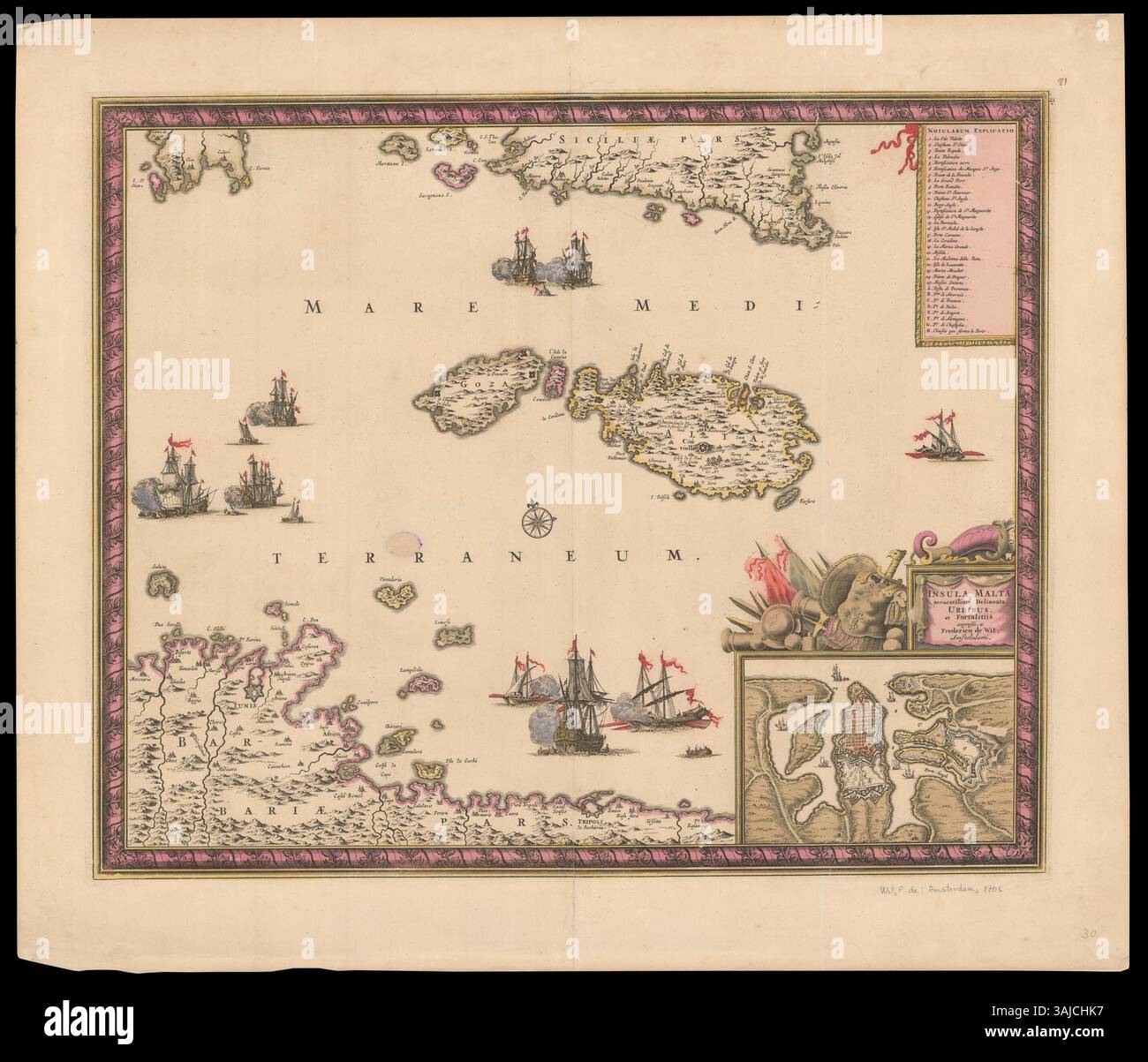 Frederik de Wit's 17th-century map 'Insula Malta accuratissime ...