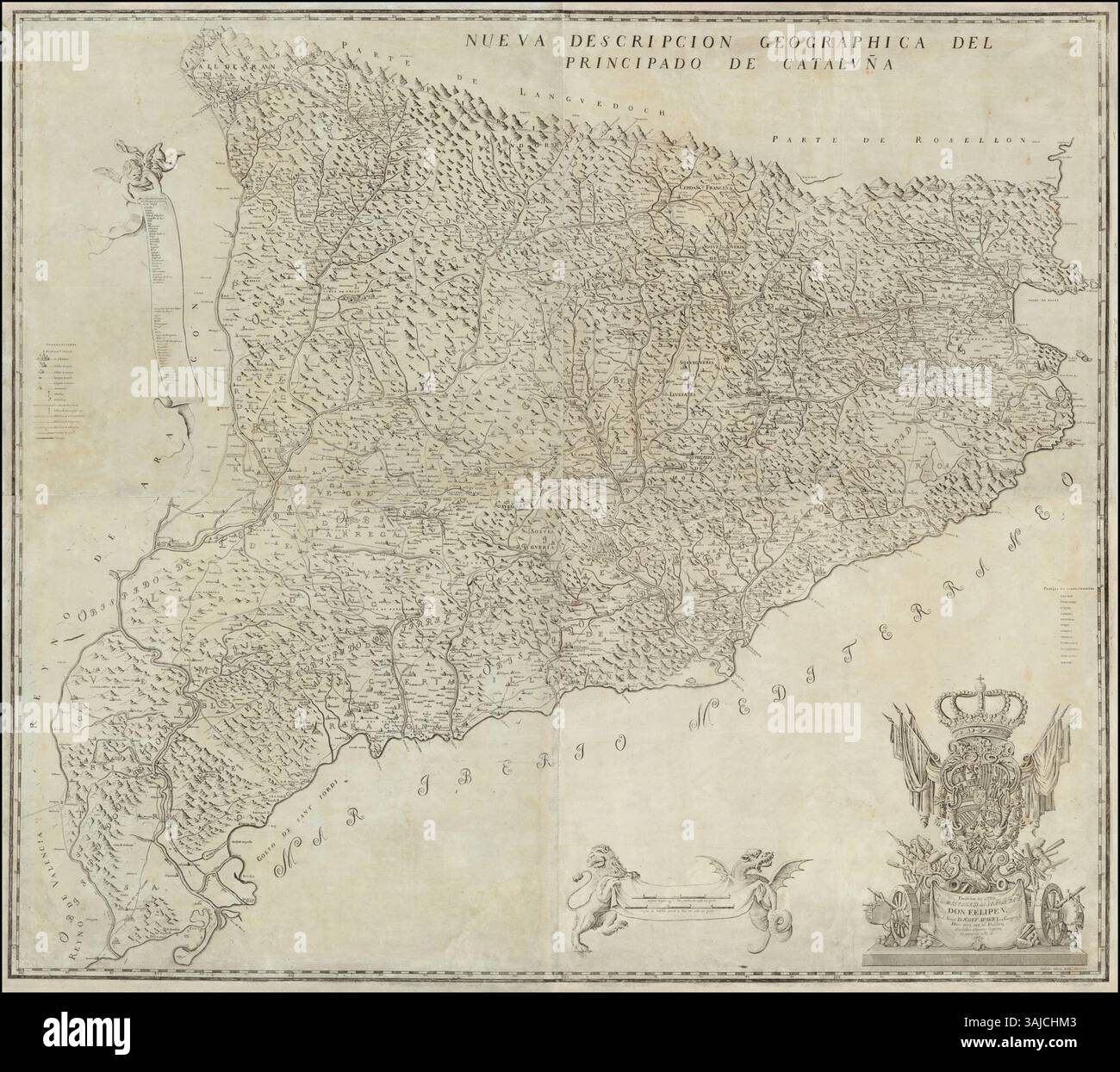 The 1769 edition of Josep Aparici i Fins' 1720 map of the Principality ...