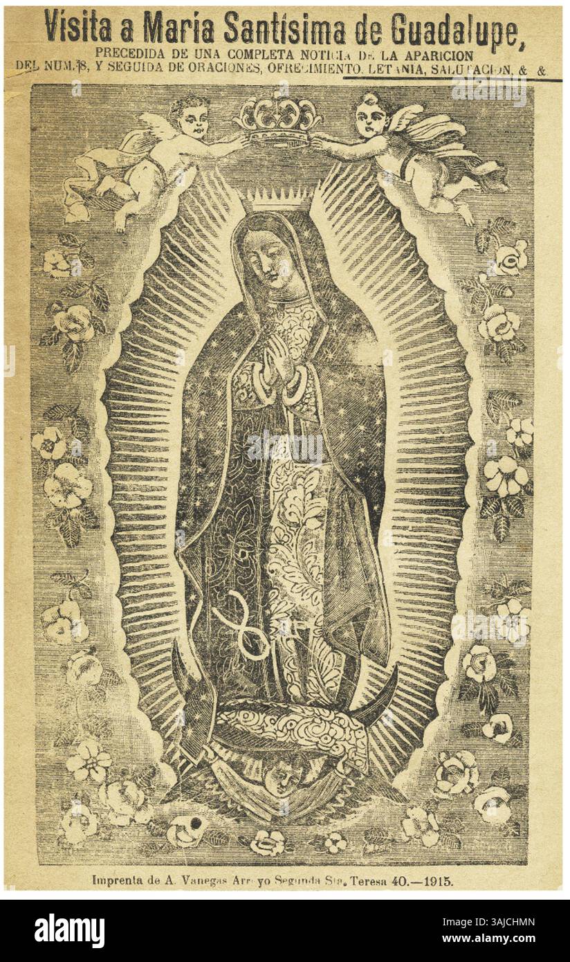 José Guadalupe Posada's 1895 engraving of the Virgin of Guadalupe ...