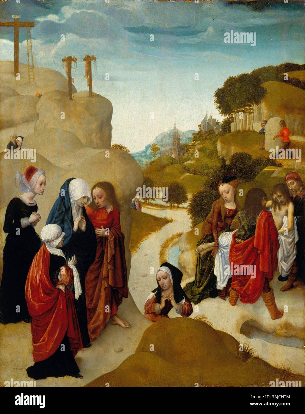 The 'Entombment of Christ' painted by the Master of the Virgo inter ...