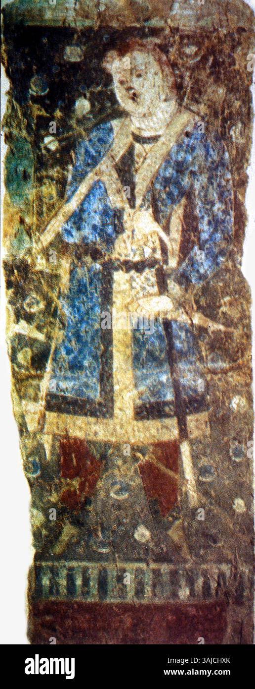 The Cave of the Sword Bearers in Kizil, painted in the 5th century ...