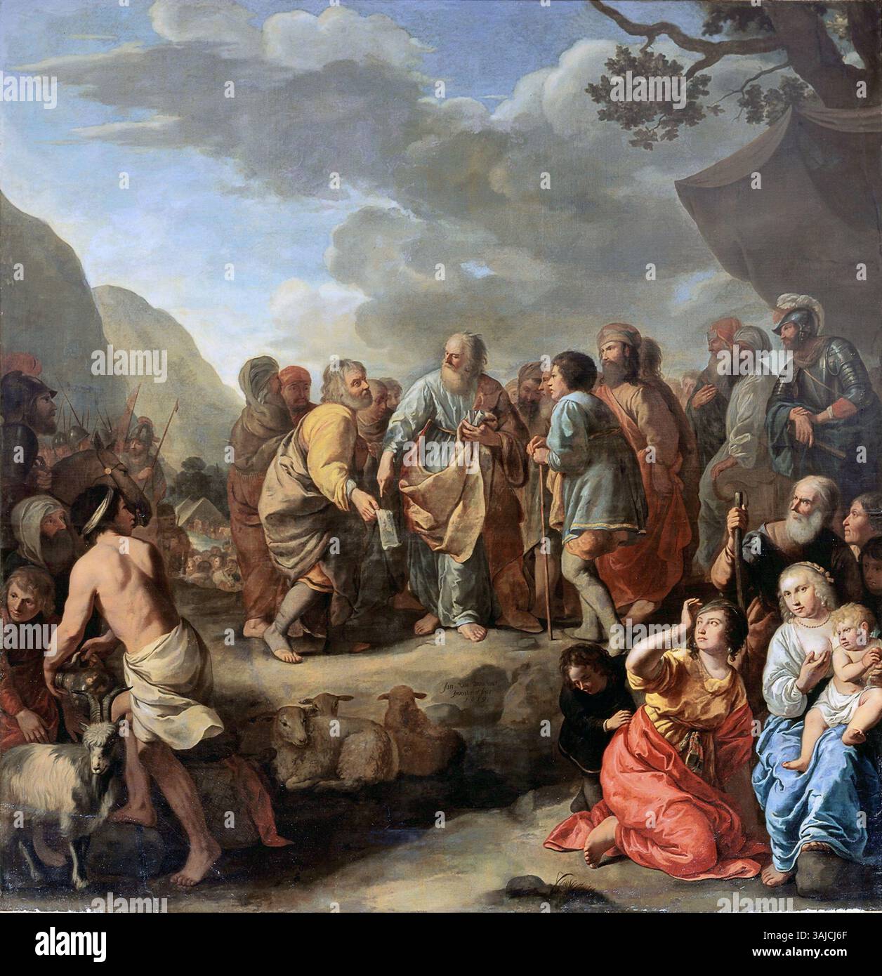 Jan van Bronchorst's 1659 painting 'Jethro advising Moses' depicts a ...