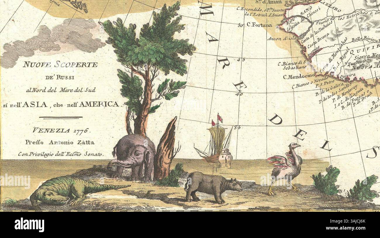 Antonio Zatta’s 1776 map of the Pacific Northwest and Northeast Asia ...