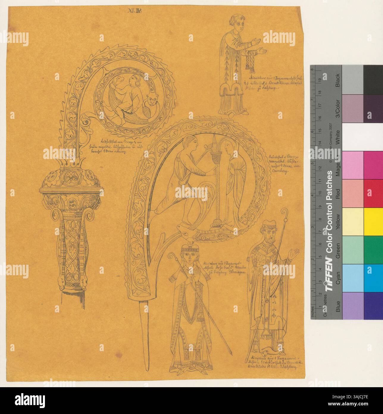 This image displays miniatures and crooks from an 11th-century bishop’s ...