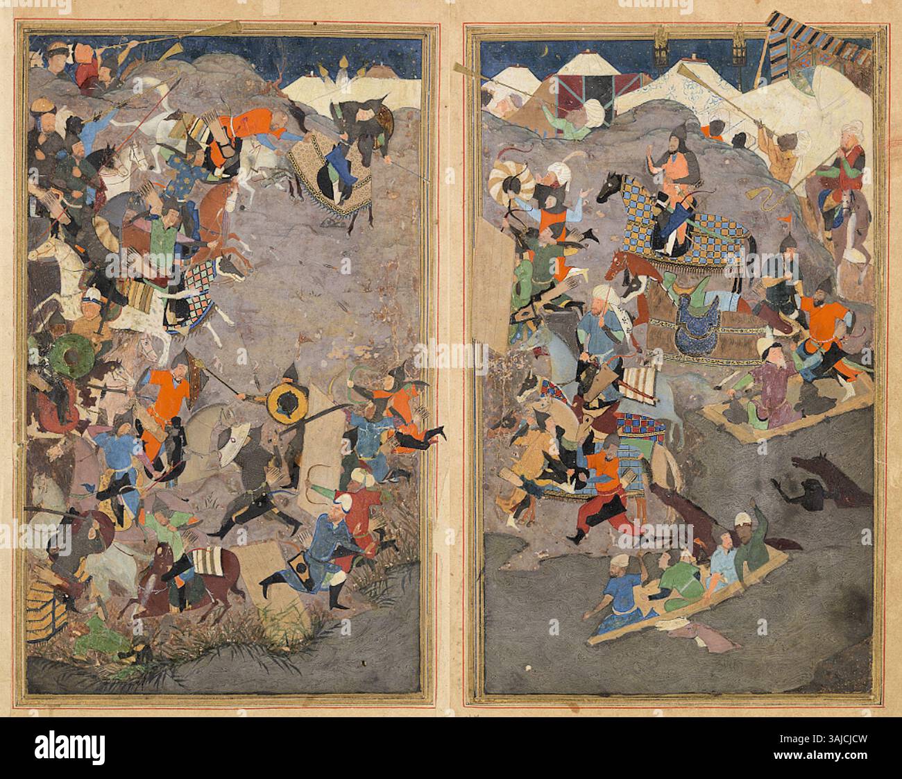 This illustration, from Garrett Zafarnama's manuscript, depicts Umar ...