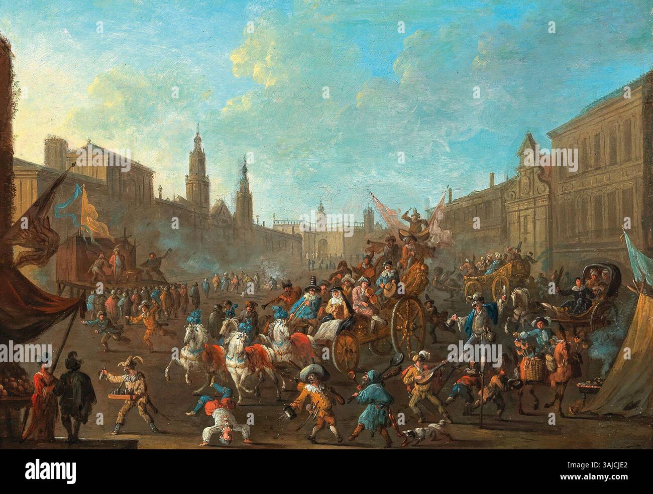 'Carnival in an Italianate piazza' by Arnold Frans Rubens, created ...