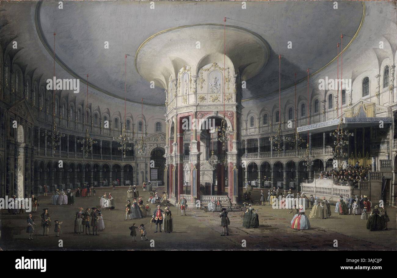 This 1754 painting by Canaletto depicts the interior of the Rotunda at ...