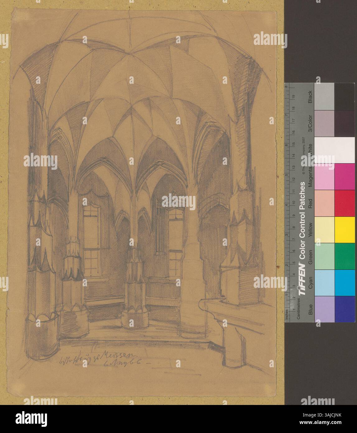 This illustration shows the Great Hall with its vaulted ceiling in the ...