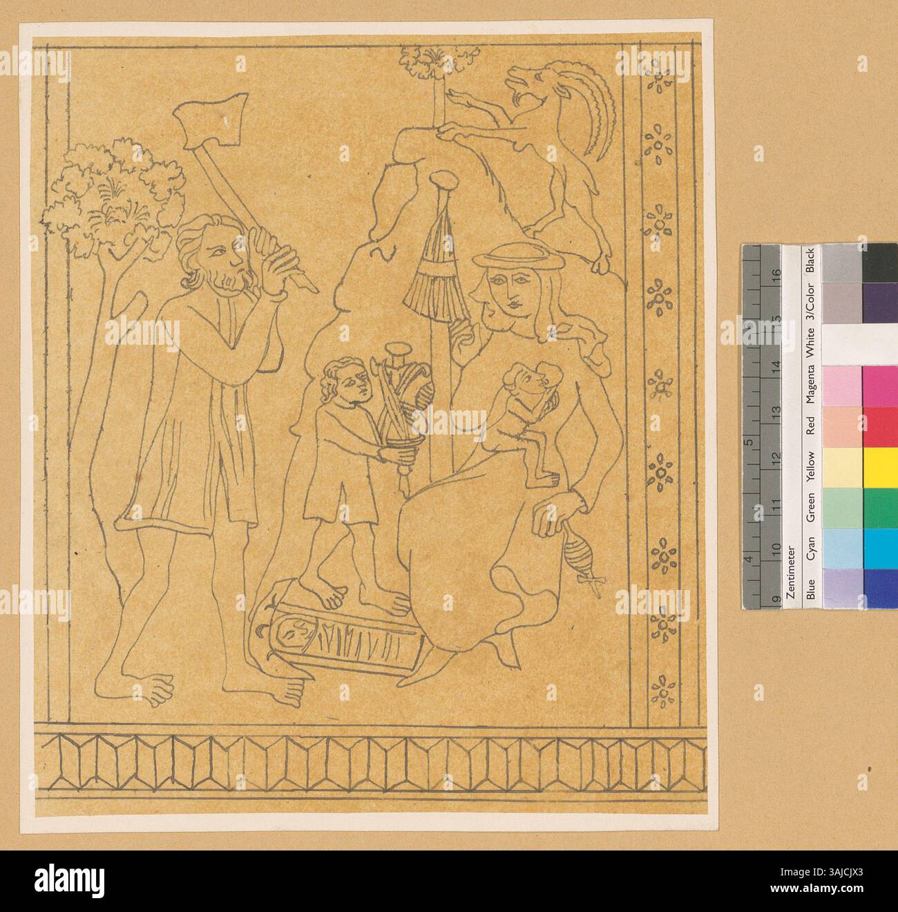 The image presents an excerpt from the fresco 'The Life of the First ...