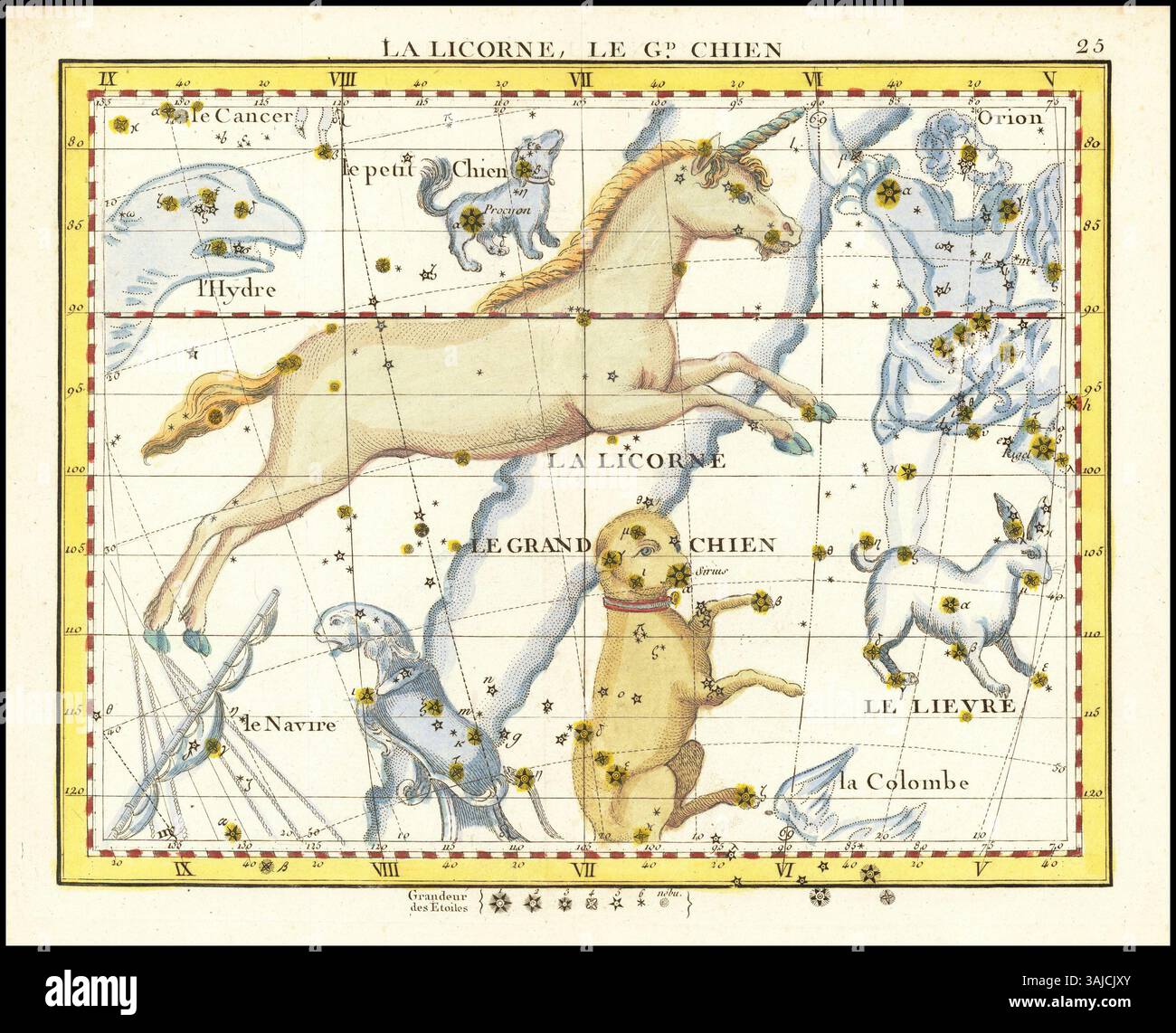 1776 map by John Flamsteed showing the constellations Monoceros and ...